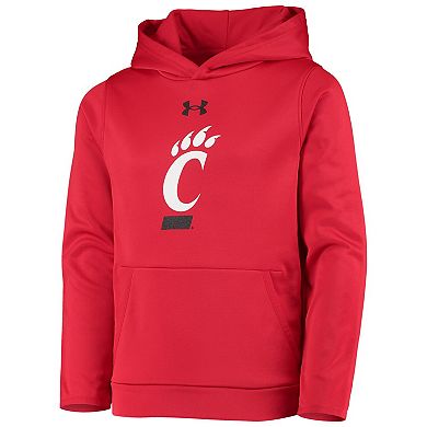 Men's Under Armour Red Cincinnati Bearcats Logo Pullover Hoodie