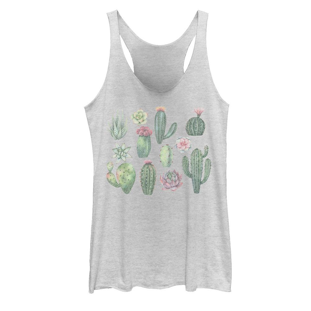 Juniors' Fifth Sun Watercolor Succulents Cactus Tank Top