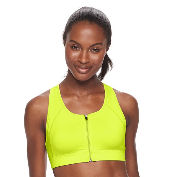 FILA SPORT® Zip Front Medium-Impact Sports Bra