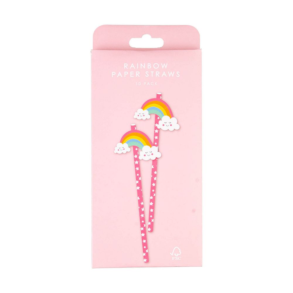 Talking Tables Rainbow Paper Straws 10-Pack