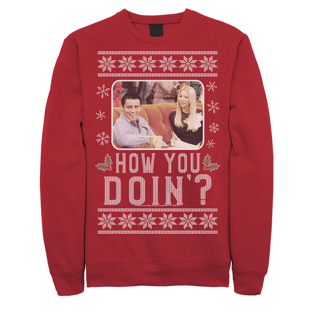 Men's Friends Christma Joey & Phoebe How You Doin' Ugly Sweater Sweatshirt