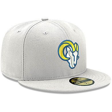 Men's New Era White Los Angeles Rams Omaha Ram Head 59FIFTY Fitted Hat