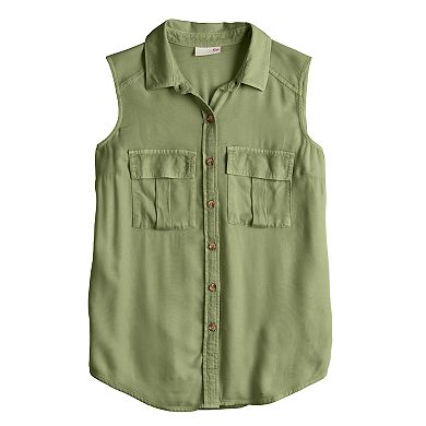 Juniors' SO® Sleeveless Utility Tank Top