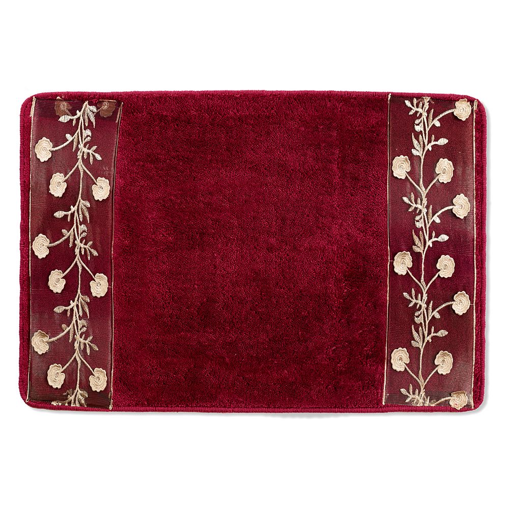 Popular Bath Ombre Rose Burgundy Bath Rug