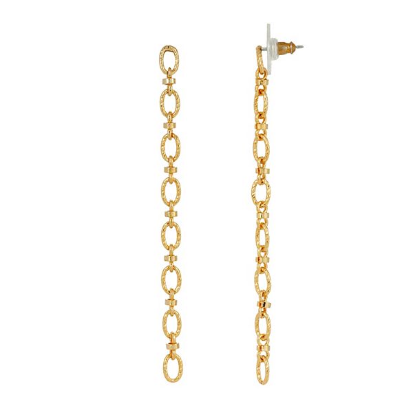 1928 Cable Chain Linear Drop Earrings