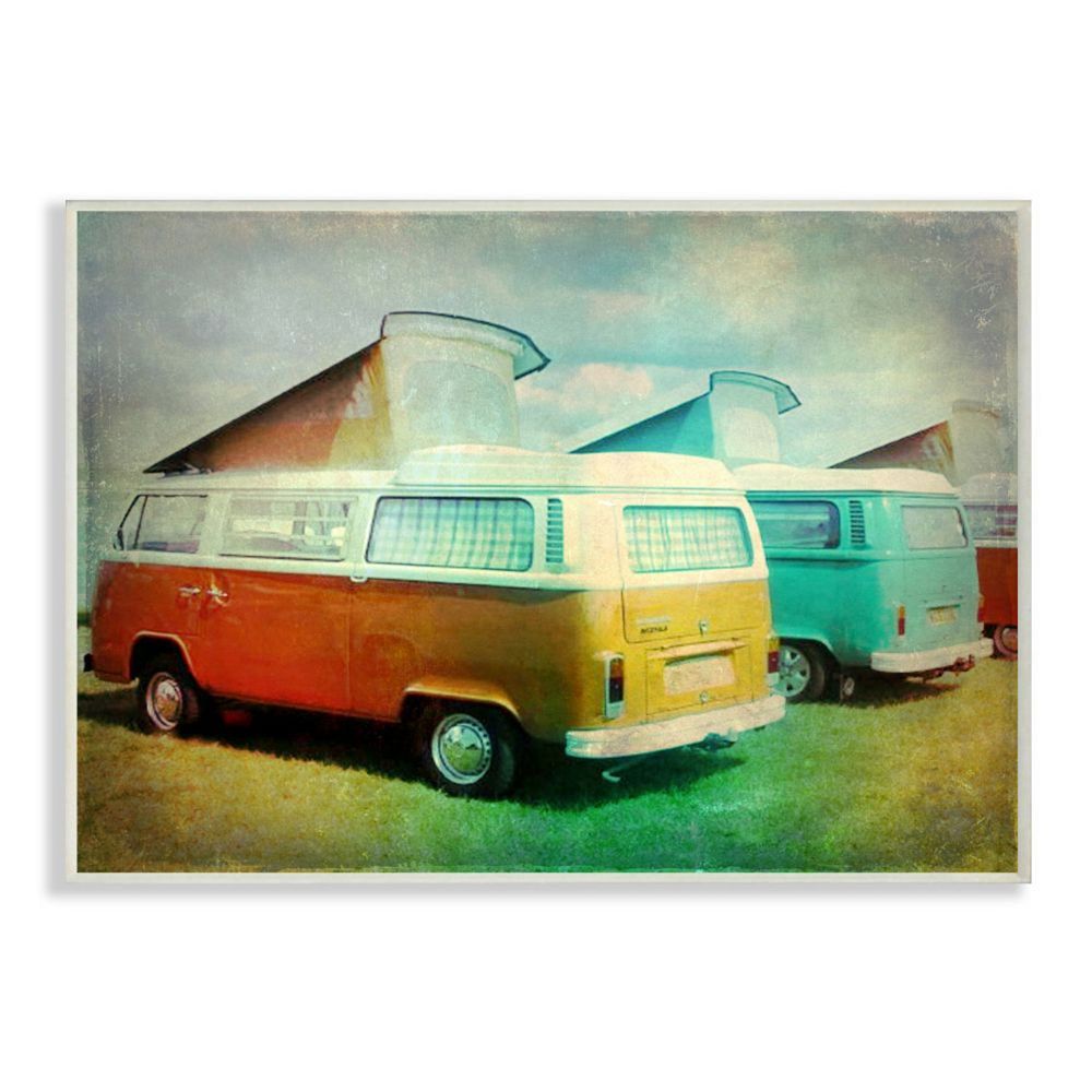 Stupell Home Decor Vintage Summer Automobiles with Iconic Van Design ...