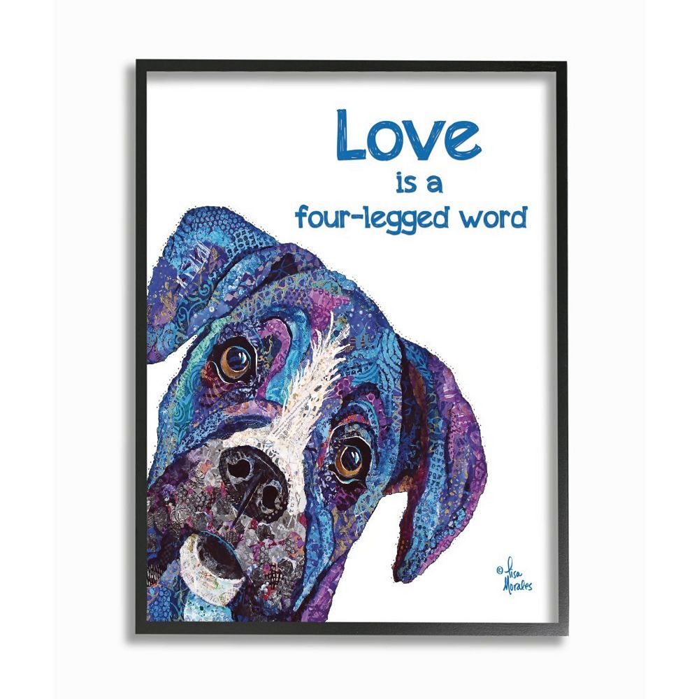 Stupell Home Decor Love is a Four-Legged Word Pet Dog Framed Wall Art