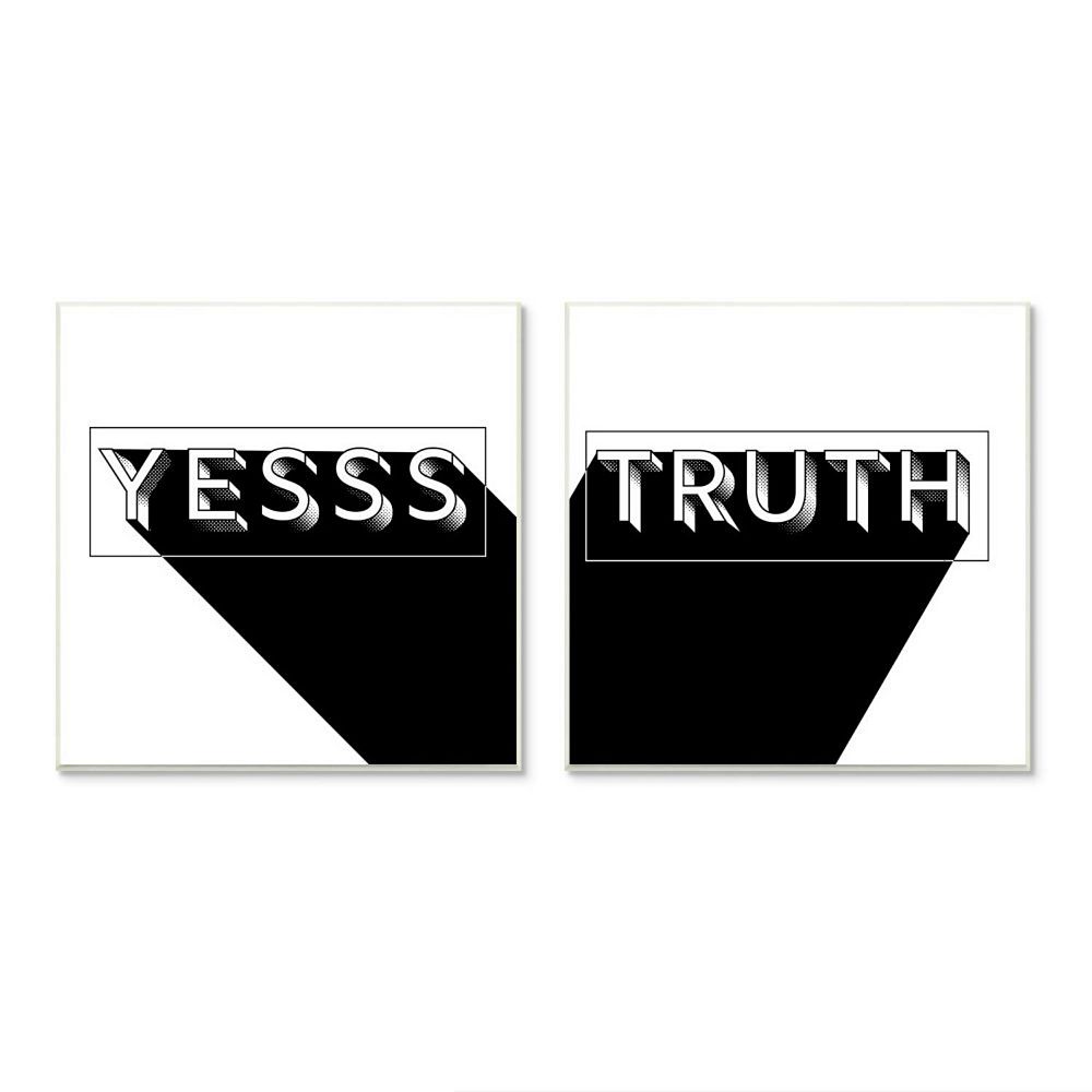 Stupell Home Decor Yes Truth Plaque Wall Art 2-piece Set