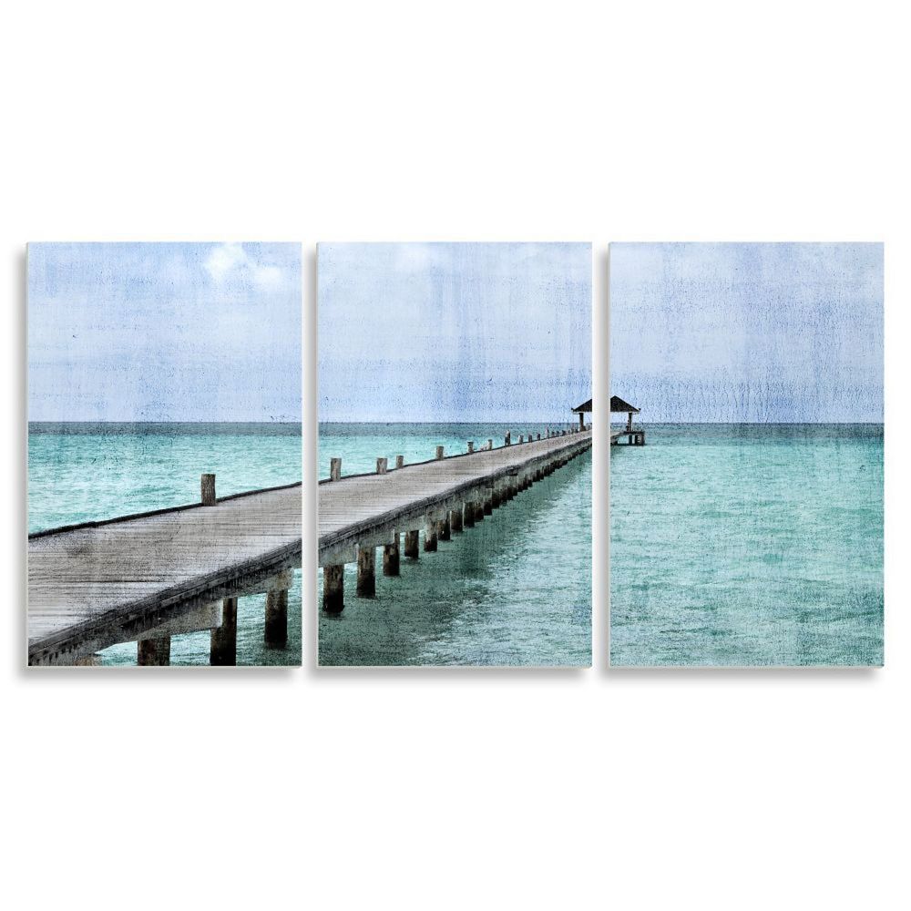 Stupell Home Decor Beach Pier Plaque Wall Art 3-piece Set