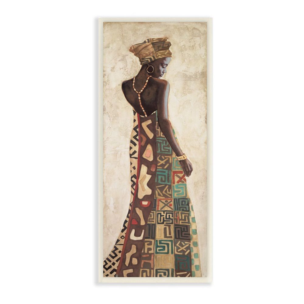 Stupell Home Decor Female Standing Figure with Beautiful Patterned ...