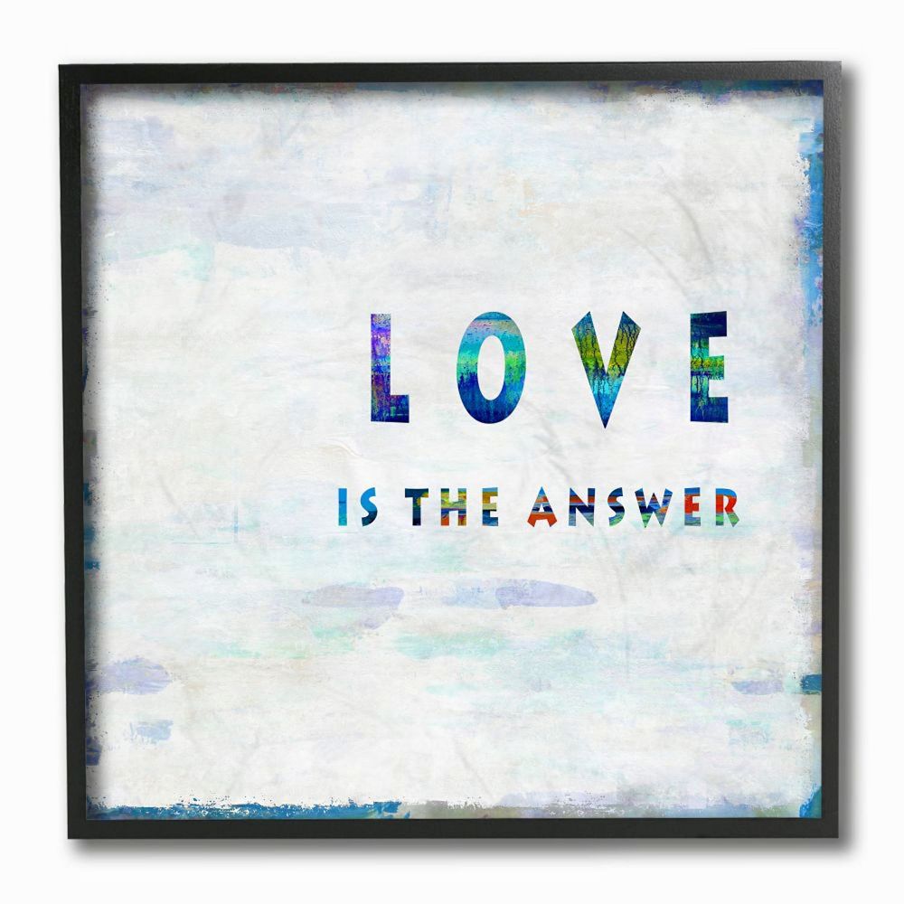 Stupell Home Decor Love is the Answer Phrase with Abstract Brush Stokes ...