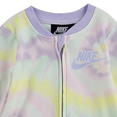 Baby Nike Tie Dye Zip Sleep & Play One Piece Pajamas