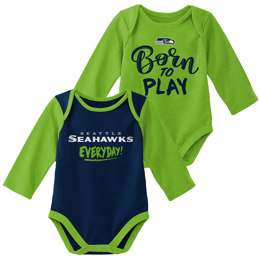 Newborn & Infant Neon Green/College Navy Seattle Seahawks Little Player ...