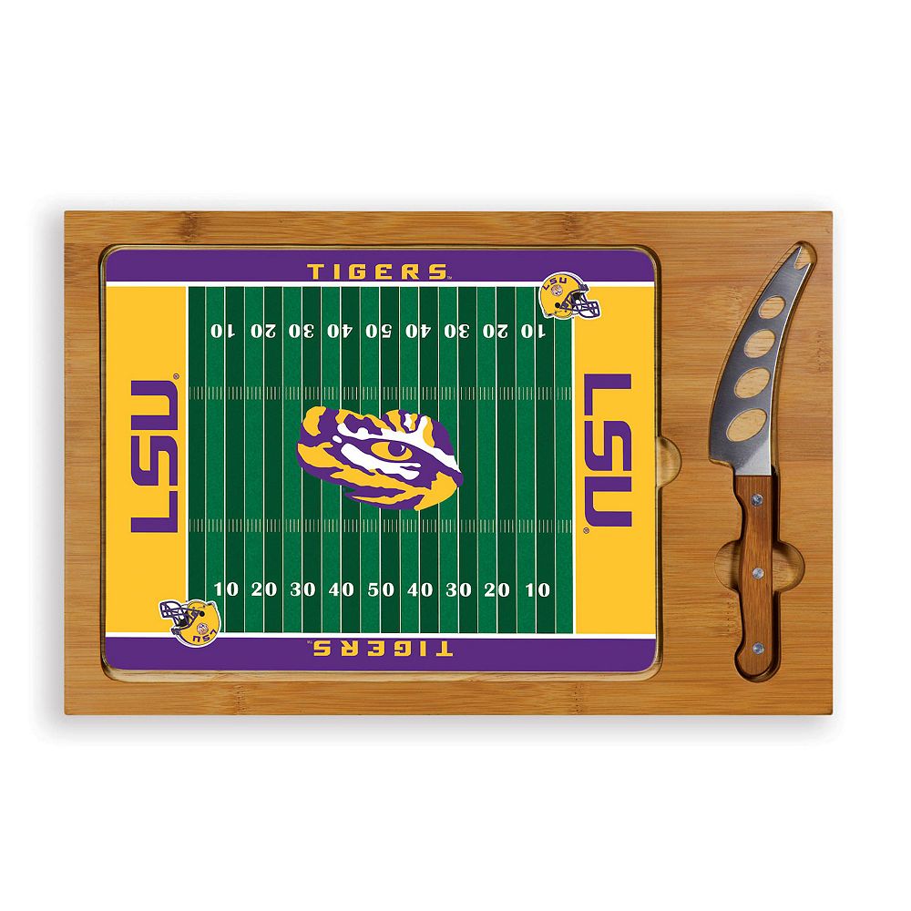 Picnic Time LSU Tigers Icon Glass Top Cutting Board & Knife Set