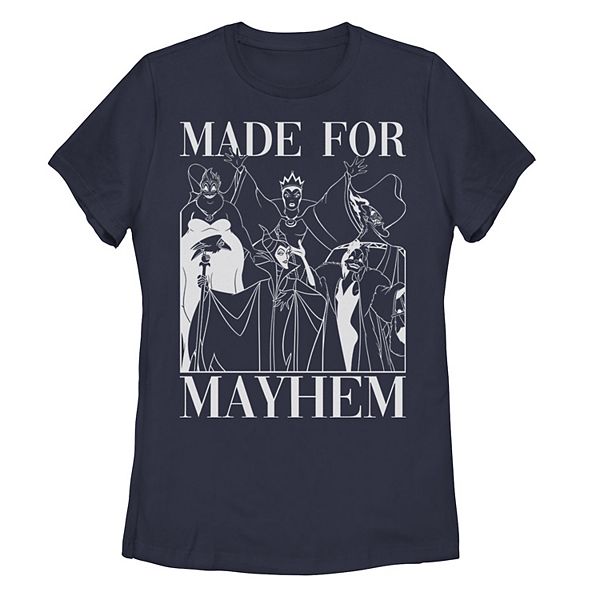 Disney Villains Juniors' Group Shot "Made For Mayhem" Graphic Tee