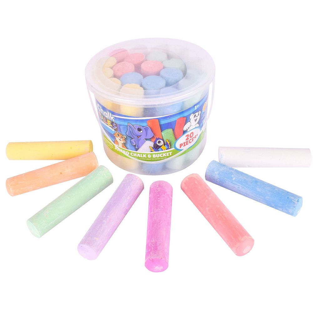 Chalk Tales 20-Piece Multi-Colored Sidewalk Chalk with Storage Container