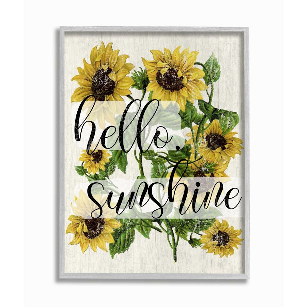 Stupell Home Decor Hello Sunshine Black Framed Wall Art