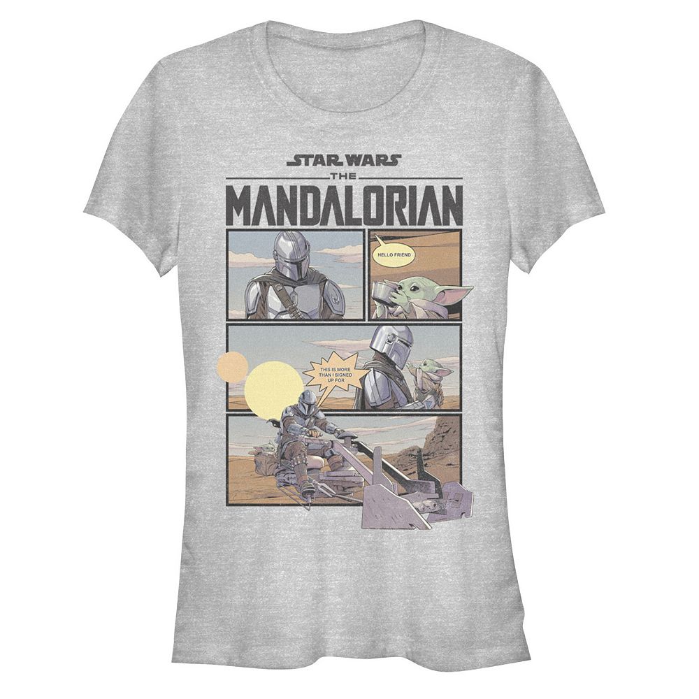 Juniors' Star Wars The Mandalorian Mando Comic Graphic Tee