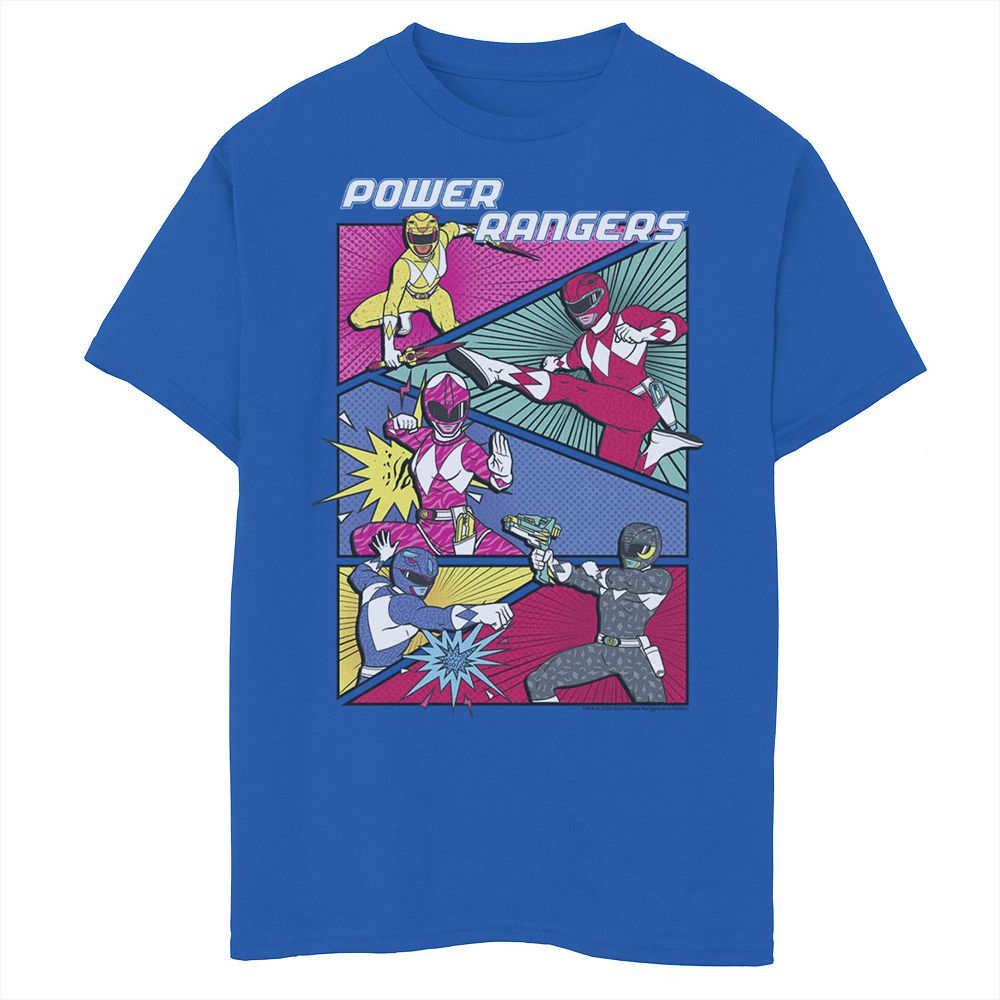 Boys 8-20 Power Rangers Comic Action Panels Graphic Tee