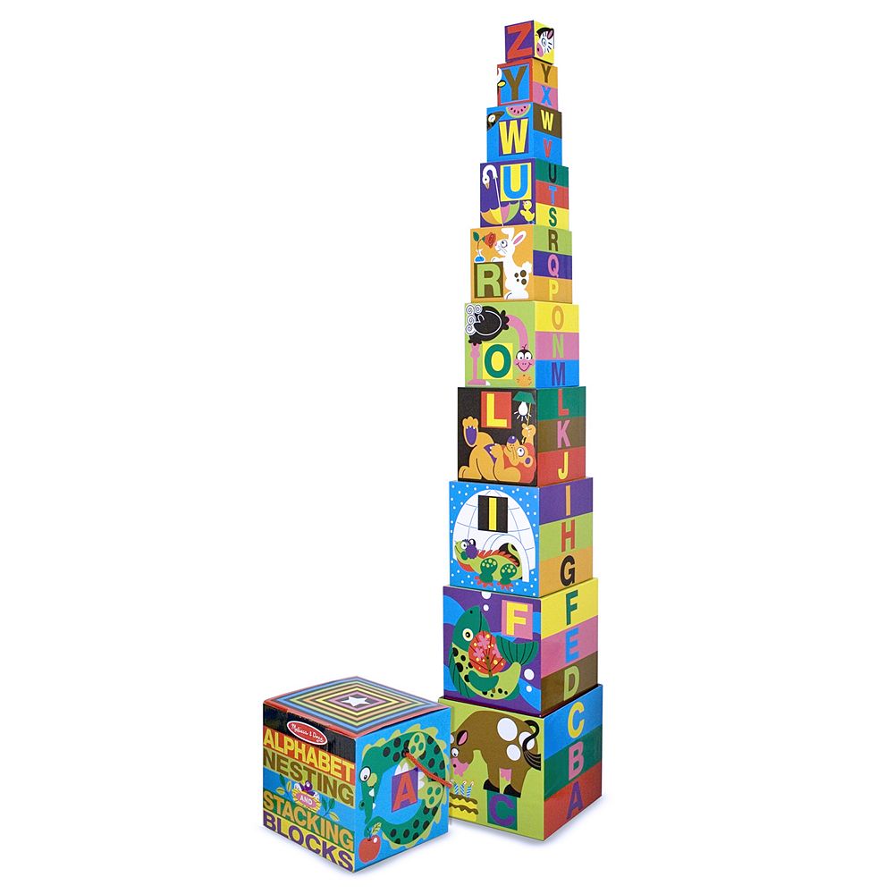 Melissa & Doug Alphabet Nesting & Stacking Cardboard Blocks