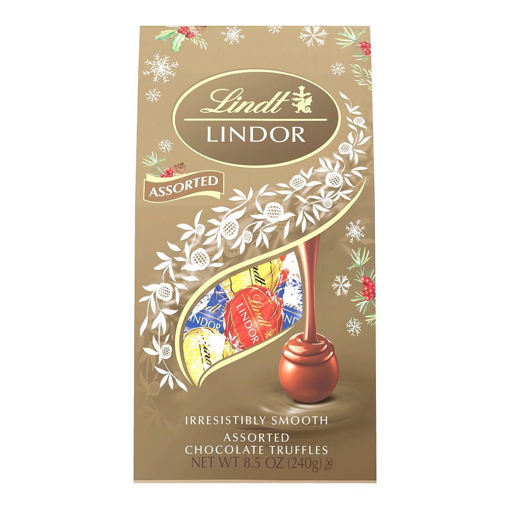 Lindt Lindor Holiday Assorted Chocolate Candy Truffles 8.5-oz. Bag