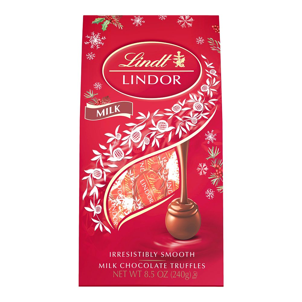 Lindt Lindor Holiday Milk Chocolate Candy Truffles 8.5-oz. Bag