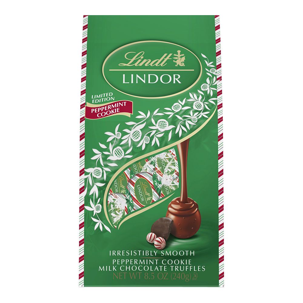 Lindt Lindor Holiday Peppermint Cookie Chocolate Candy Truffles 8.5-oz. Bag