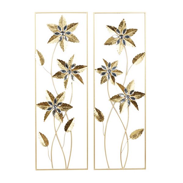 Stella & Eve Floral Metallic Wall Decor 2-piece Set