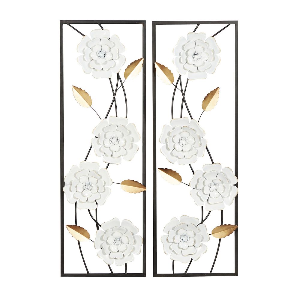 Stella & Eve White Floral Wall Decor 2-piece Set