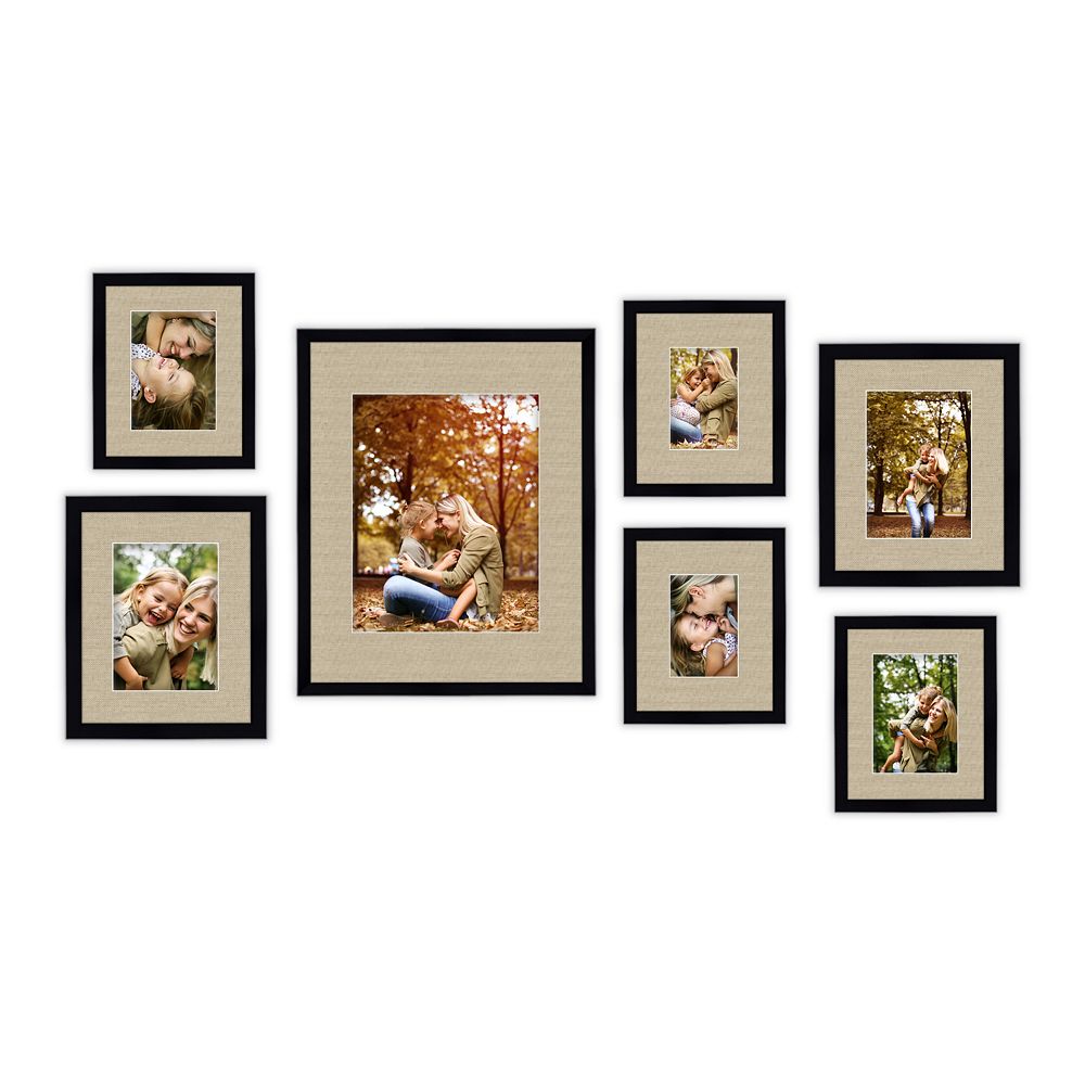 COURTSIDE MARKET Harvest Black Tan Mat Collage Frame 7-piece Set