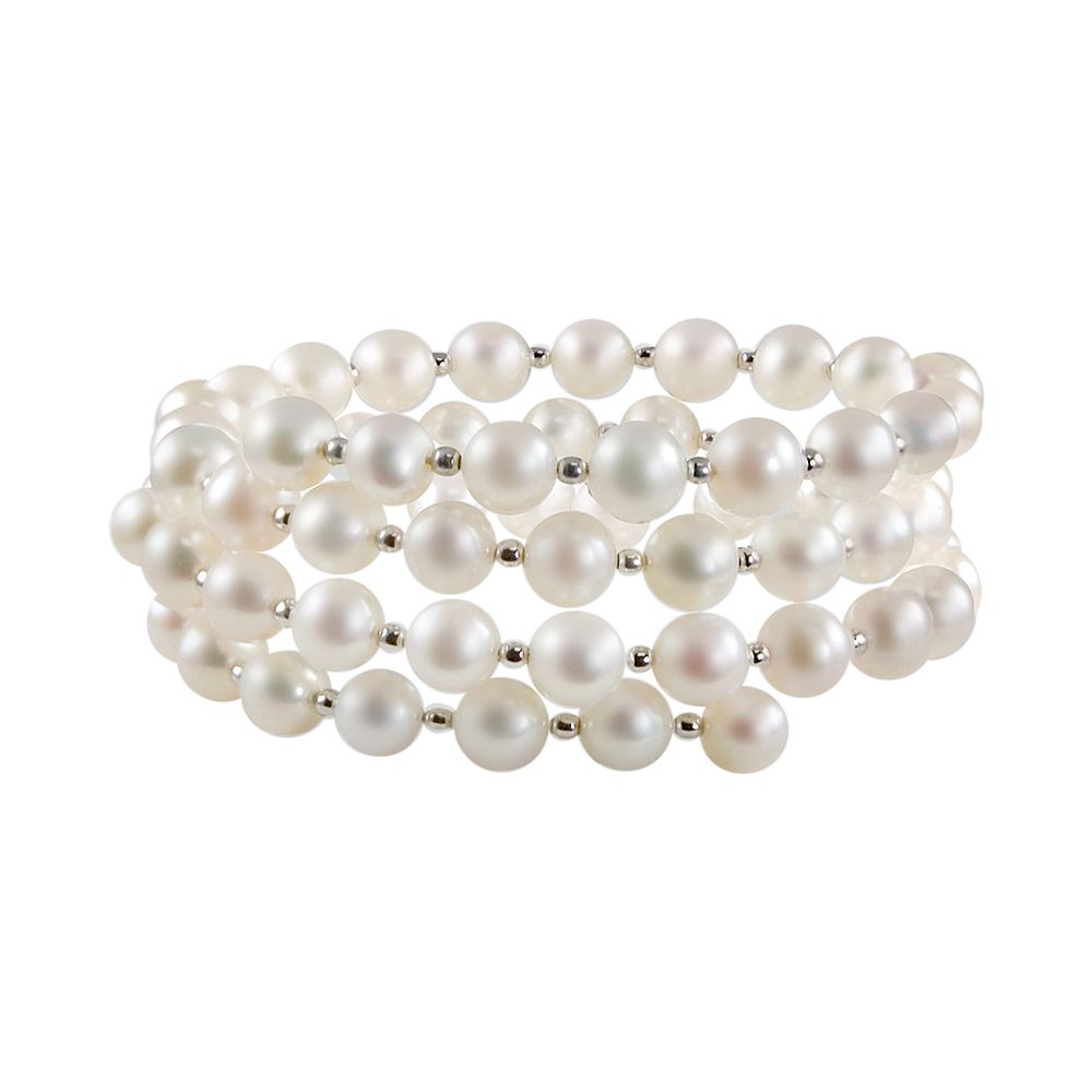 PearLustre by Imperial Sterling Silver Freshwater Cultured Pearl Coil ...