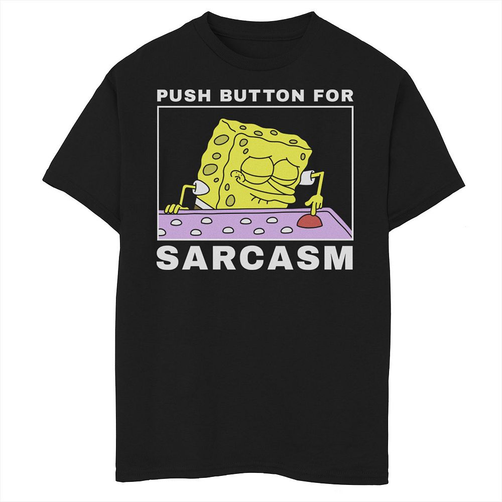 Boys 6-20 SpongeBob SquarePants Push Button For Sarcasm Graphic Tee
