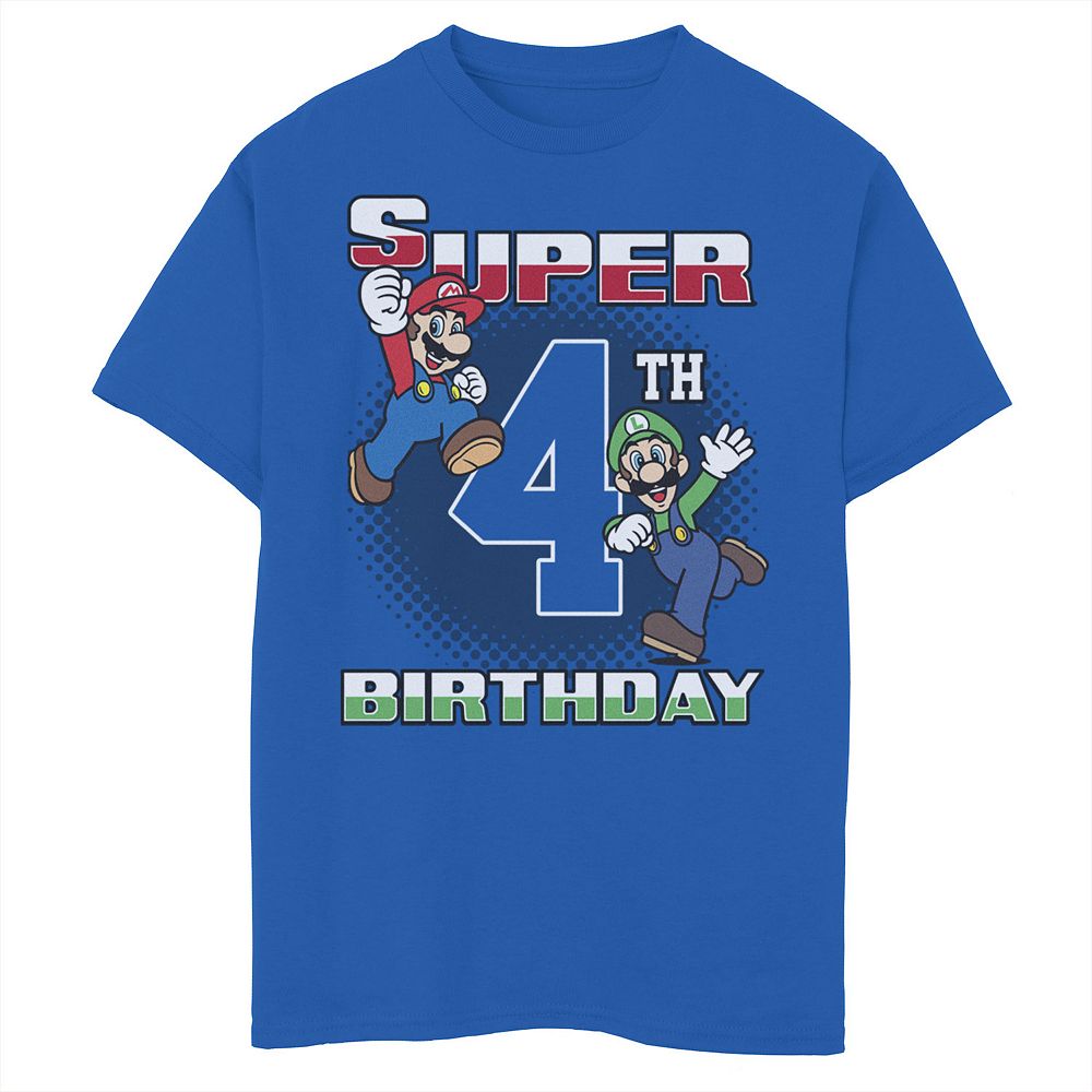 Boys 6-20 Nintendo Super Mario And Luigi Super Birthday 4th Birthday ...