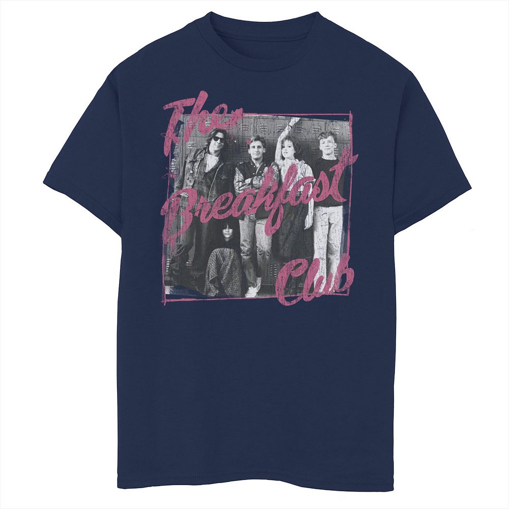 Boys 6-20 Breakfast Club Pink Text Group Photograph Graphic Tee