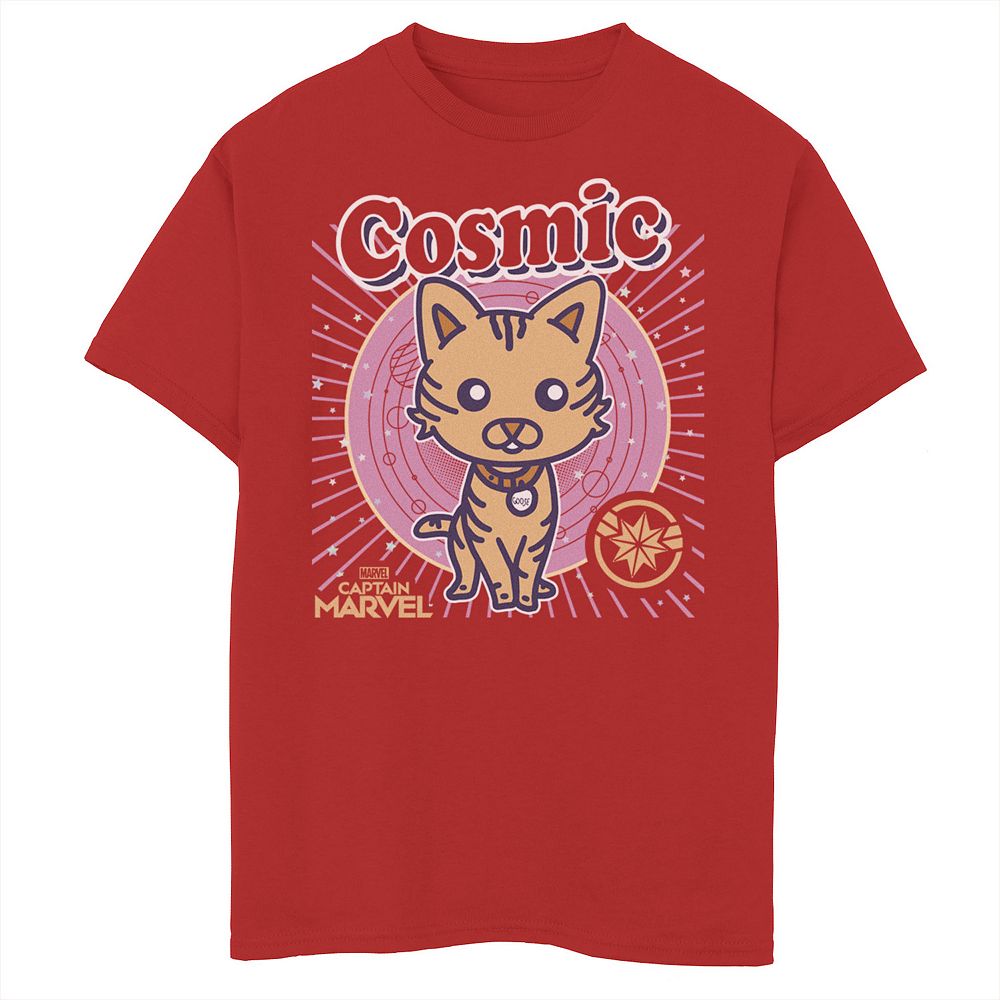 Boys 8-20 Marvel Captain Marvel Cartoon Goose Cosmic Line Art Graphic Tee