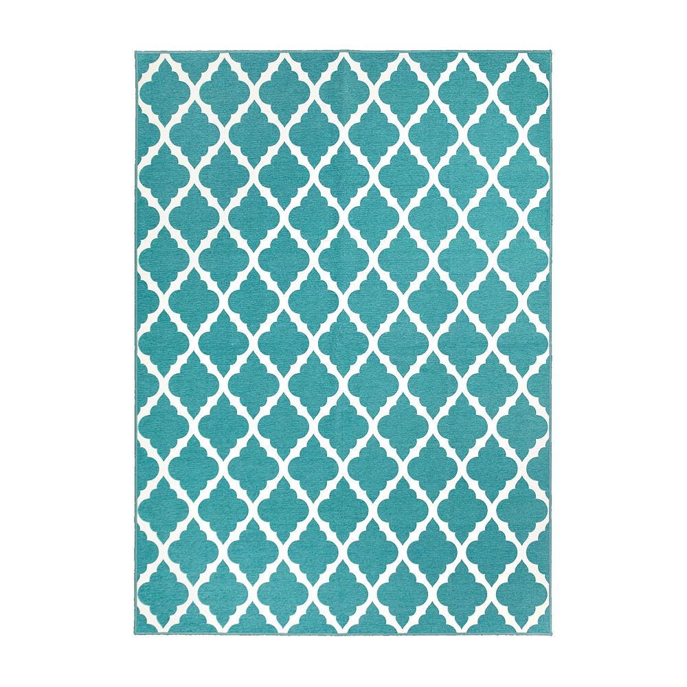 My Magic Carpet Moroccan Trellis Teal Rug 3x5