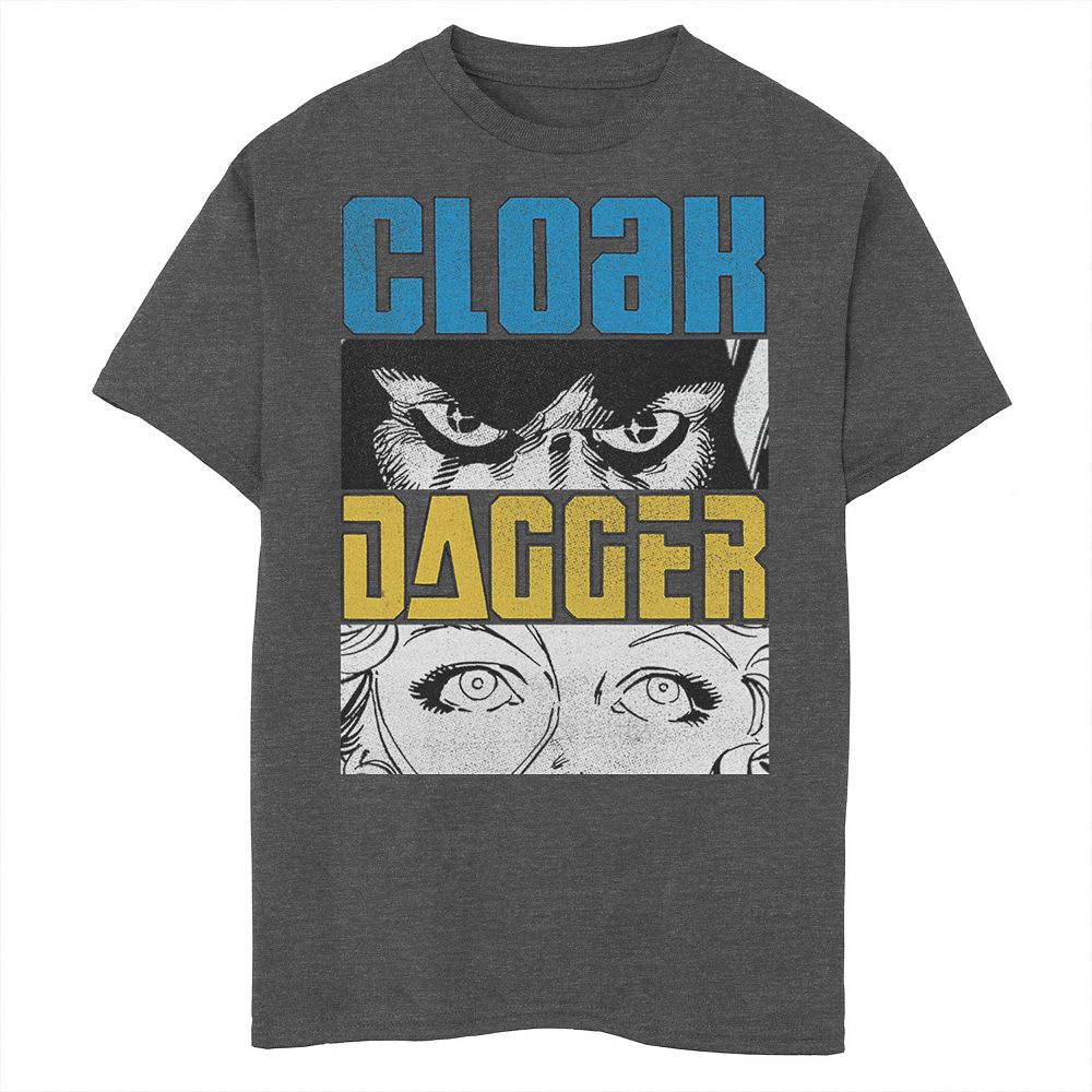 Boys 6-20 Marvel Cloak Dagger Face Close Up Panels Graphic Tee