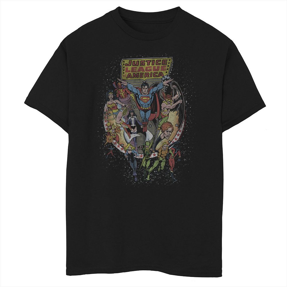 Boys 8-20 DC Comics Justice League Group Shot Distressed Poster Graphic Tee