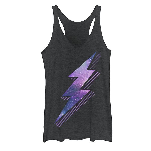 Juniors' Purple Galaxy Lightning Bolt Tank Top