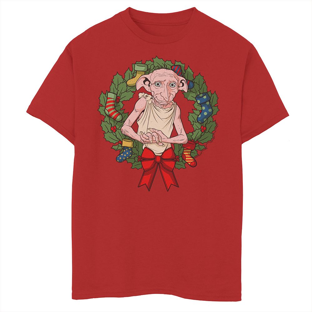 Boys 8-20 Harry Potter Christmas Dobby Wreath Graphic Tee