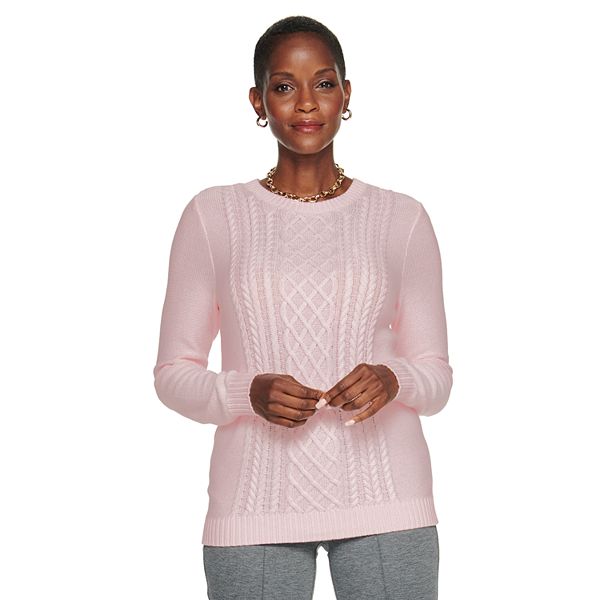 Women's Croft & Barrow® Classic Cable-Knit Crewneck Sweater