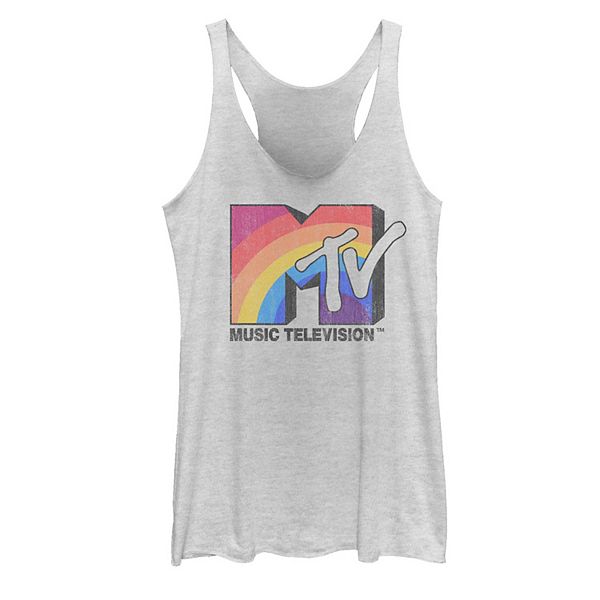Juniors' MTV Logo Rainbow TV Graphic Tank Top