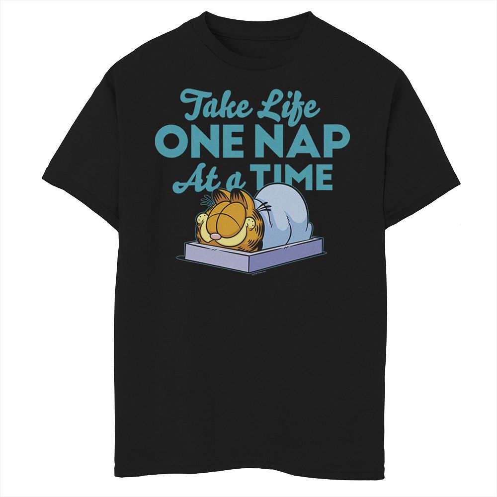 Boys 6-20 Garfield Nap Attack Poster Graphic Tee