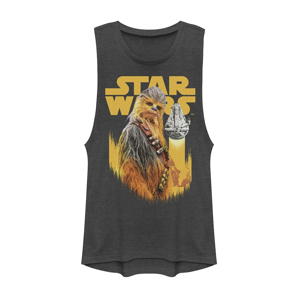 Juniors' Star Wars Han Solo Movie Chewie Grungy Intro Muscle Tank Top
