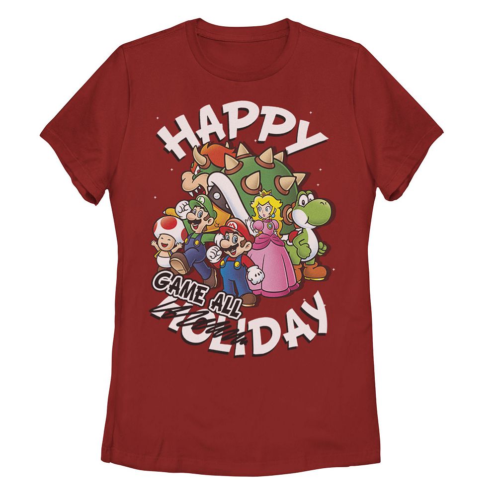Juniors' Nintendo Super Mario Group Shot Happy Game All Day Holiday ...