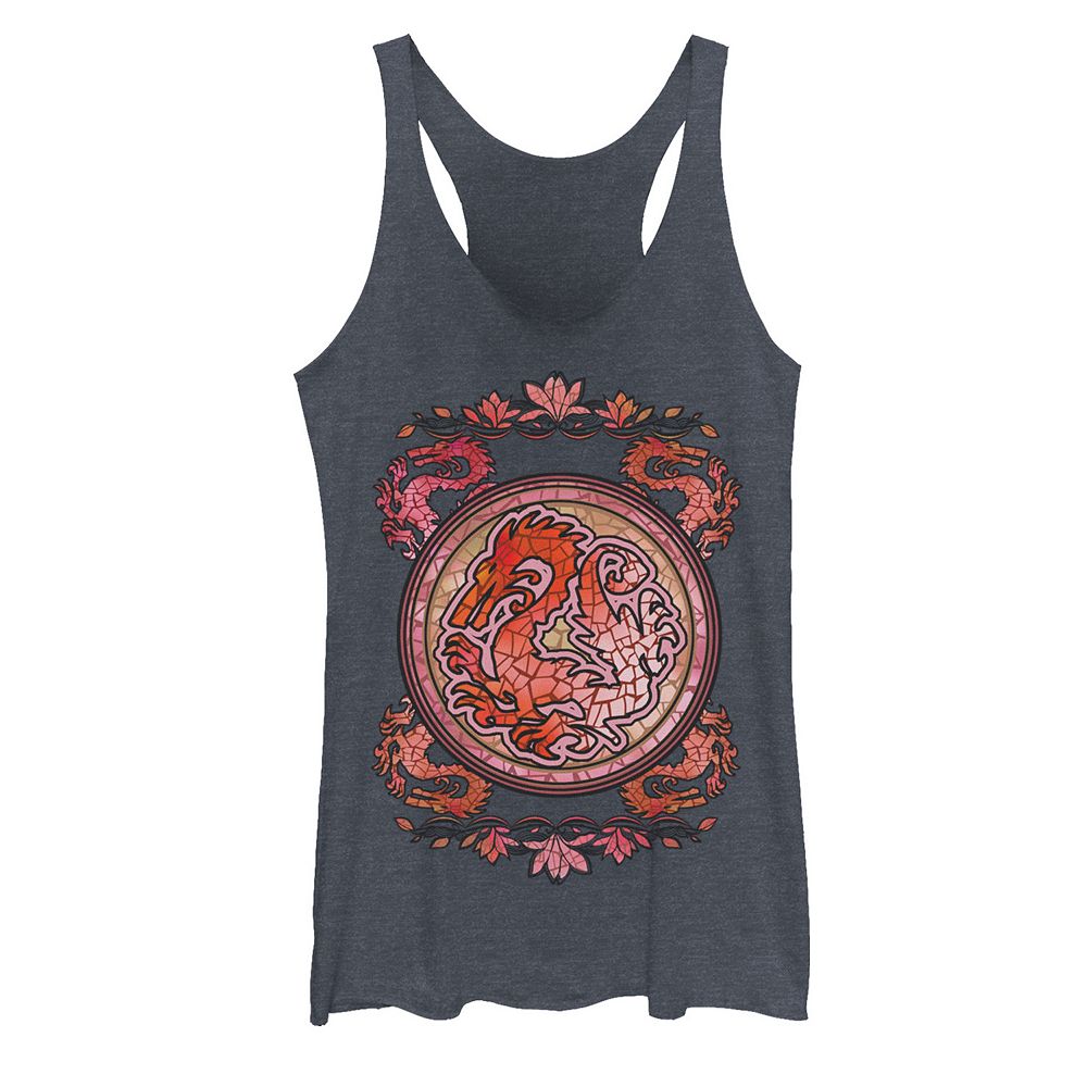 Disney's Mulan Juniors' Stained Glass Dragon Emblem Graphic Tank Top