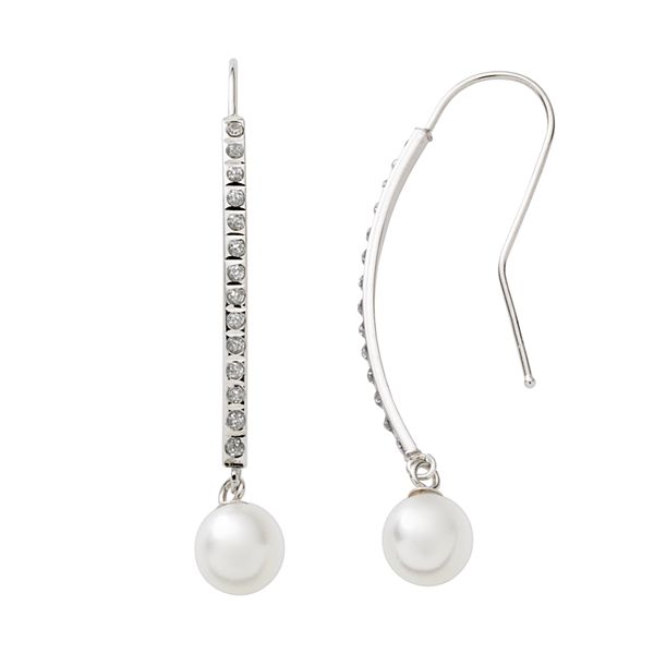 Diamond Fascination® 14k White Gold Freshwater Cultured Pearl & Diamond ...
