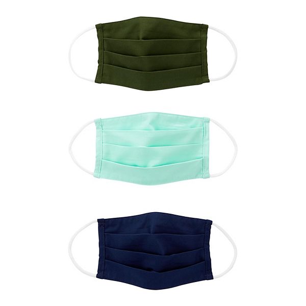 Kids' Carter's Olive, Teal, & Navy Washable Cloth Face Masks 3-Pack
