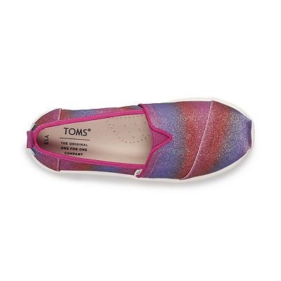 Purple Glitter Toms For Girls Toms Womens Classic Canvas Slipon