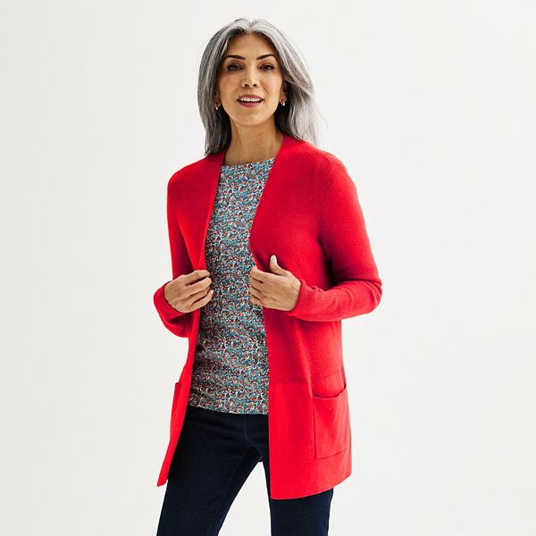 Women's Croft & Barrow® Classic Ribbed Open-Front Cardigan
